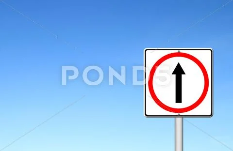 Go ahead the way ,forward sign with blue sky ~ Clip Art #21380795