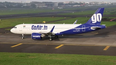 Go Air Airbus A320 NEO taxiing for takeo... | Stock Video | Pond5