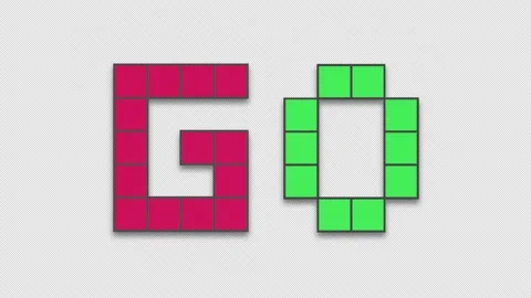 GO Animation Pixel Text, Alpha Channel | Stock Video | Pond5