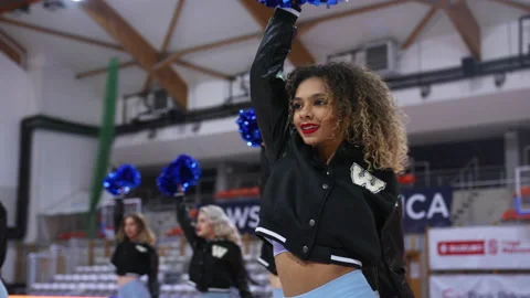 go girls lets support our team, cheerlea... | Stock Video | Pond5