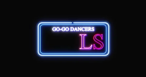 Go Go Dancers Girls neon sign flickering... | Stock Video | Pond5