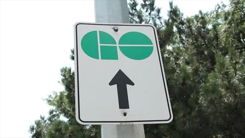 go train vertical rectangle sign logo bl... | Stock Video | Pond5
