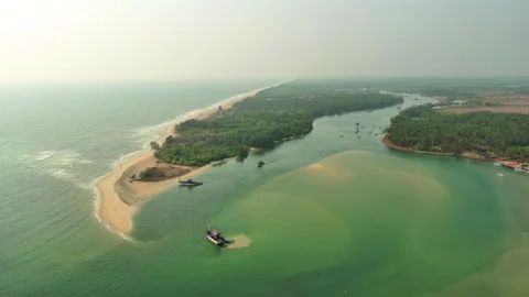 Goa, India: Aerial view of famous Goa Be... | Stock Video | Pond5