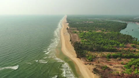 Goa, India: Aerial view of famous Goa Be... | Stock Video | Pond5