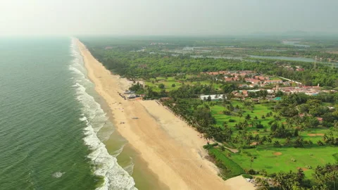 Goa, India: Aerial view of famous Goa Be... | Stock Video | Pond5