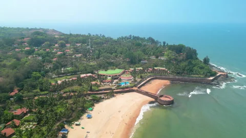 Goa, India: Aerial view of famous Goa Be... | Stock Video | Pond5