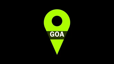 Goa location logo animation on black bac... | Stock Video | Pond5
