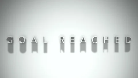 goal reached 3D title animation white te... | Stock Video | Pond5