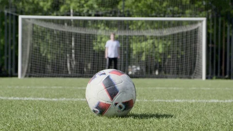 Goalkeeper Behind the Net of the Gate | Stock Video | Pond5