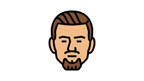 goatee beard hair style color icon anima... | Stock Video | Pond5