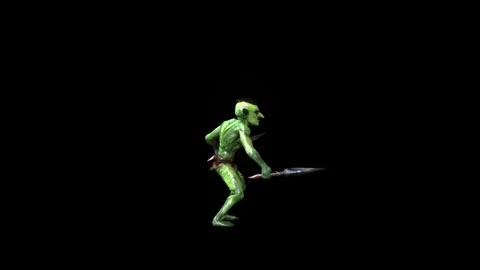 Goblin attack left animation 3D renderin... | Stock Video | Pond5