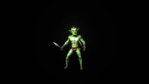 Goblin death animation 3D rendering on ... | Stock Video | Pond5