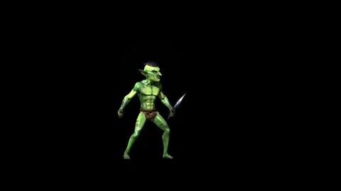 Goblin death animation 3D rendering on b... | Stock Video | Pond5