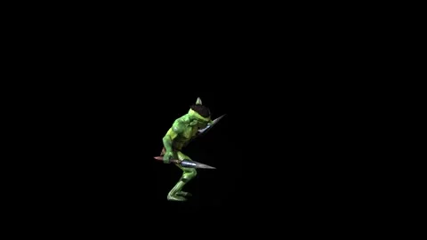Goblin hit side animation 3D rendering o... | Stock Video | Pond5