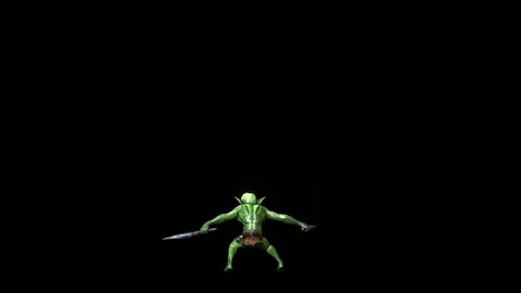 Goblin jump attack animation 3D renderi... | Stock Video | Pond5