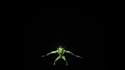 Goblin jump attack animation 3D renderin... | Stock Video | Pond5
