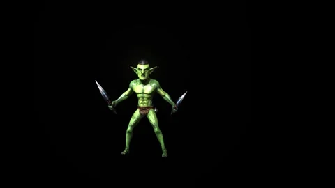Goblin stand animation 3D rendering on... | Stock Video | Pond5