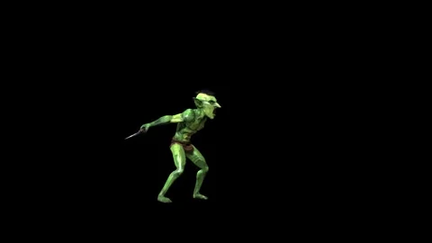 Goblin taunt animation 3D rendering on b... | Stock Video | Pond5