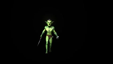 Goblin walk animation 3D rendering on b... | Stock Video | Pond5