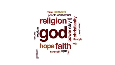 God animated word cloud, text design ani... | Stock Video | Pond5