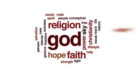 God animated word cloud, text design ani... | Stock Video | Pond5