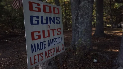 God, Guns, & Guts poster for 2020 electi... | Stock Video | Pond5
