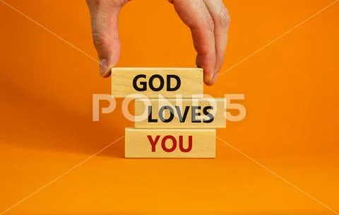 Photograph: God loves you symbol. Concept words 'God loves you' on ...