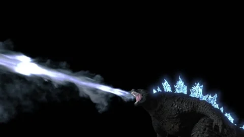 Godzilla spitting fire | Stock Video | Pond5