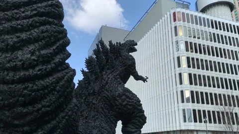 Godzilla Statue, Hibiya Godzilla Square,... | Stock Video | Pond5