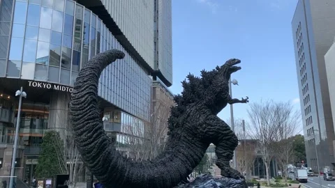 The Godzilla Statue, Hibiya Godzilla Squ... | Stock Video | Pond5