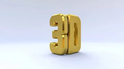 Gold 3D logo isolated on white backgroun... | Stock Video | Pond5