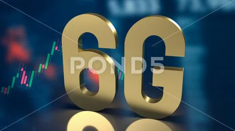Gold 6g on business background for technology concept 3d rendering. ~ Hi Res #161446933