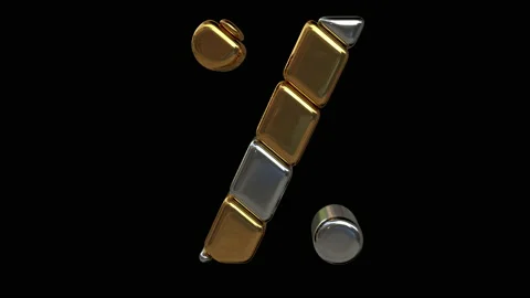 Gold and silver letter. Alpha mask. Loop... | Stock Video | Pond5