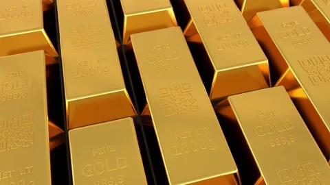 gold bar 3d animation stack pile up of m... | Stock Video | Pond5