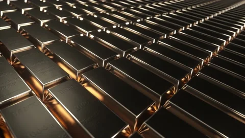 Gold bar ingots animation for background... | Stock Video | Pond5