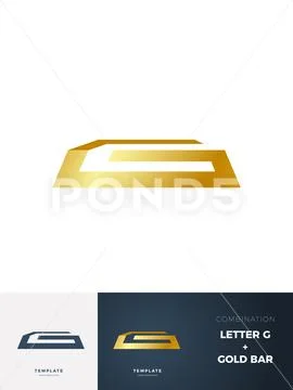 Gold Bar sign with description. Vector Illustration: Graphic #121324757