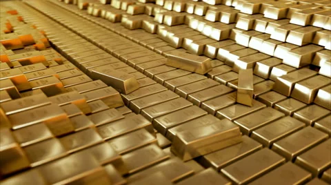 Gold Bars realistic 3D animation | Stock Video | Pond5