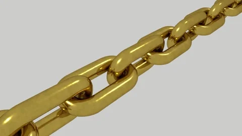 Gold chain. FHD 3D animation of a golden... | Stock Video | Pond5