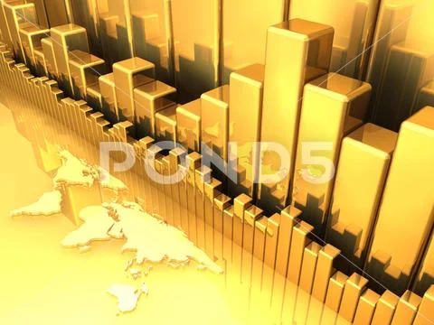 Gold Chart Gold chart variations with earth map. All in gold. Copyright ...