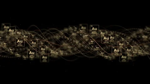 GOLD Chemical Symbol, AU, Period Table, ... | Stock Video | Pond5