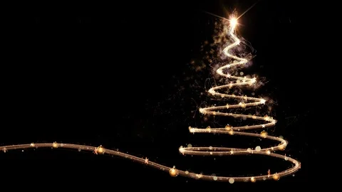 Gold Christmas tree animation | Stock Video | Pond5