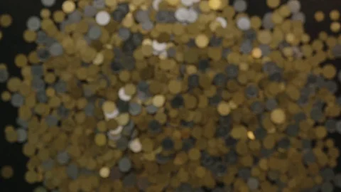 Gold coin fall in down in slow motion. C... | Stock Video | Pond5