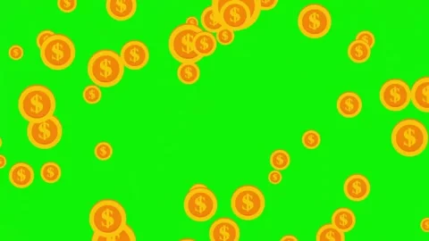 Gold coin falling down animation in cart... | Stock Video | Pond5