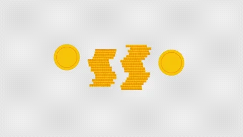 gold coin pile stack icon Animation loop... | Stock Video | Pond5