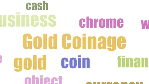 Gold Coinage Word Cloud Animated Isolate... | Stock Video | Pond5