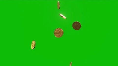 Gold Coins Emitting Green Screen Animati... | Stock Video | Pond5
