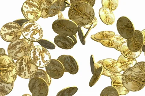 Gold Coins Falling Gif