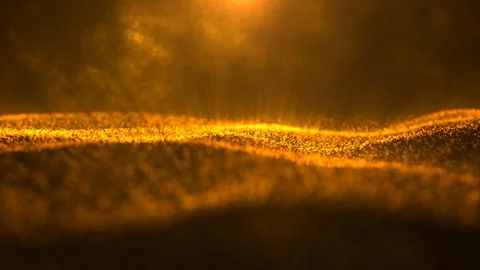 Gold Color Particles Animation 4K | Stock Video | Pond5