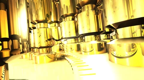 Gold columns loop animation | Stock Video | Pond5