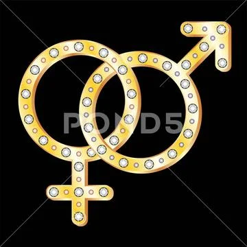 Gold couple symbol Couple symbol made in gold and diamods Copyright ...